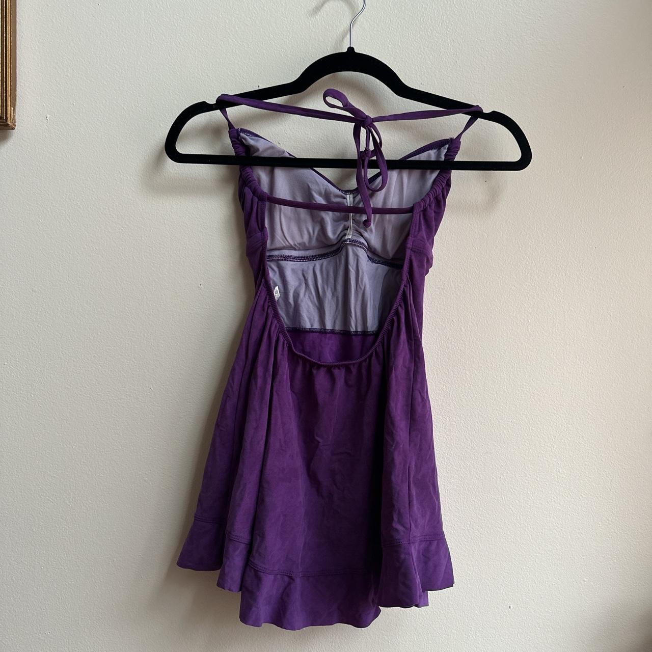 vintage purple rave dress / beach dress. Has built... - Depop