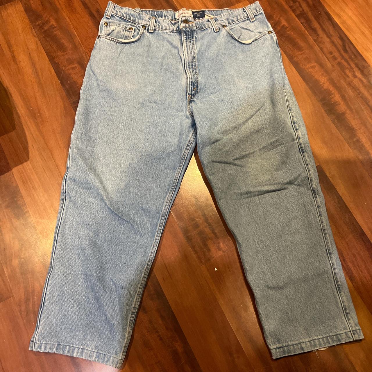 Vintage orange / gold tab levis 80-90s light blue... | Depop