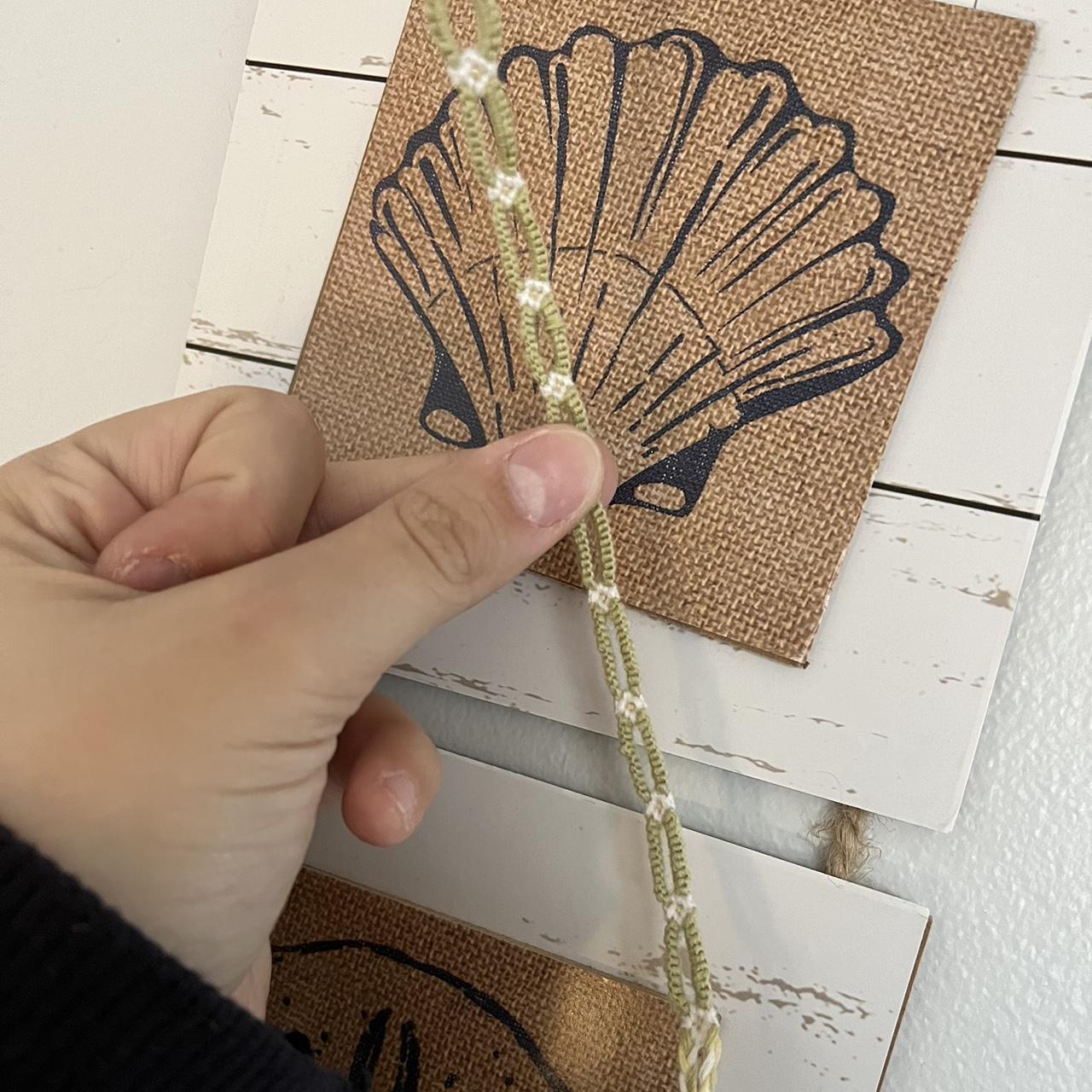 green and white daisy chain string bracelet ☀️🌊... - Depop