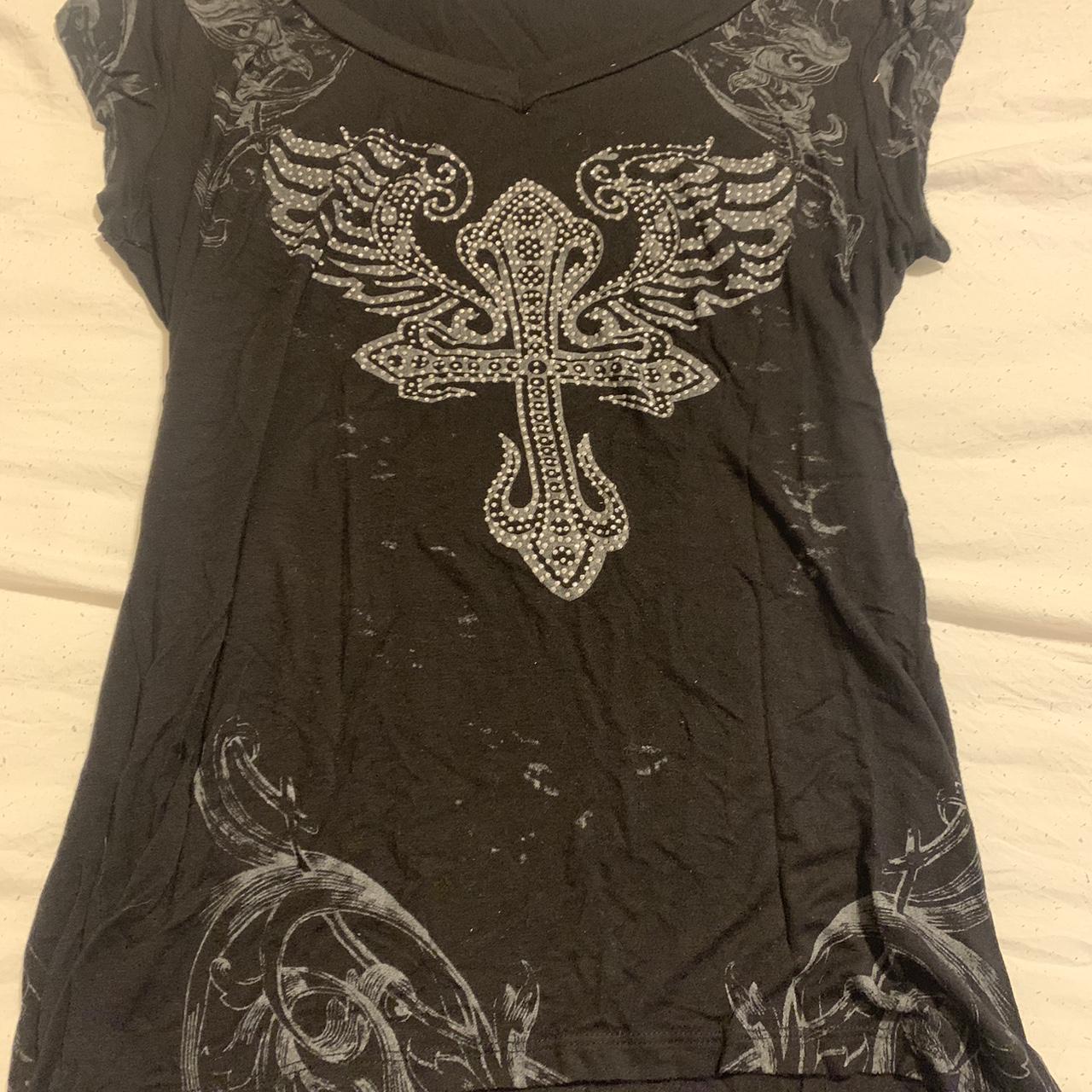 Y2K v-neck shirt Size:4 Good condition only used a... - Depop