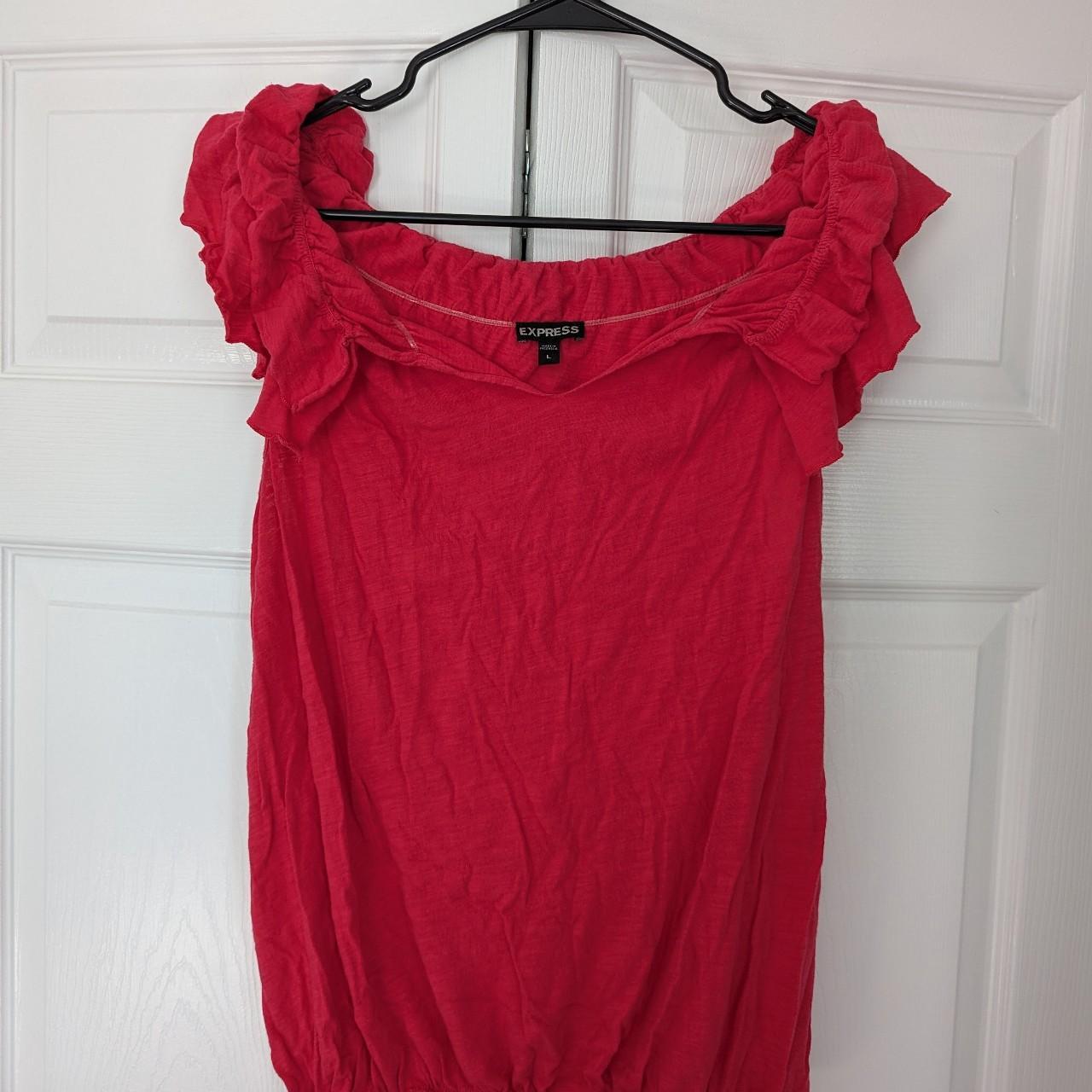 Pink express ruffle tank - size L #express... - Depop