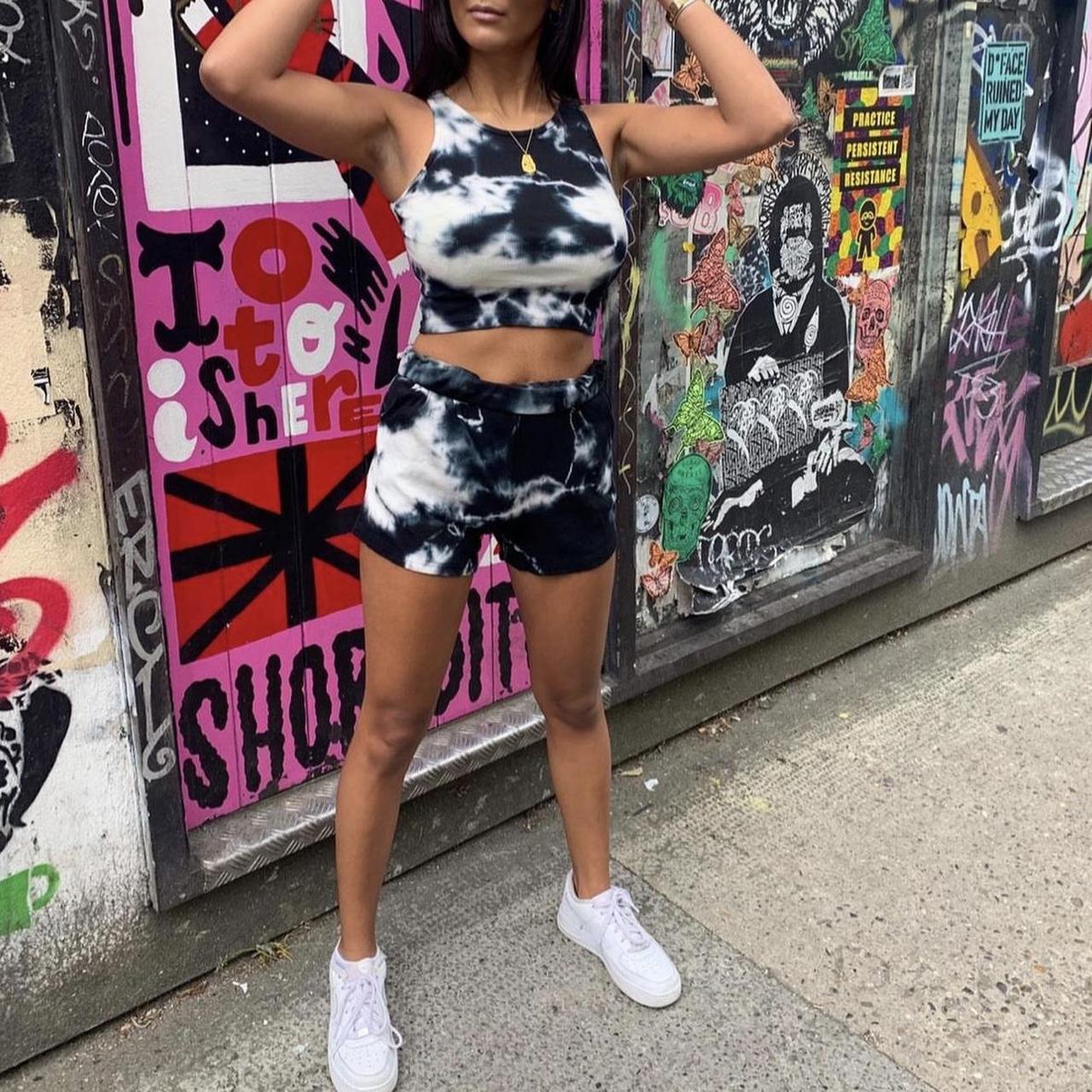 Black tye dye coord set size small - medium super... - Depop