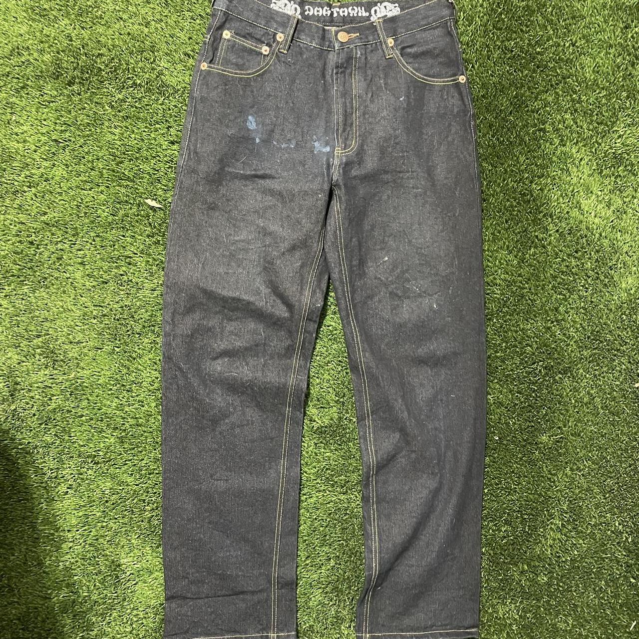 sick jnco style baggy jeans With cool embroidered... - Depop