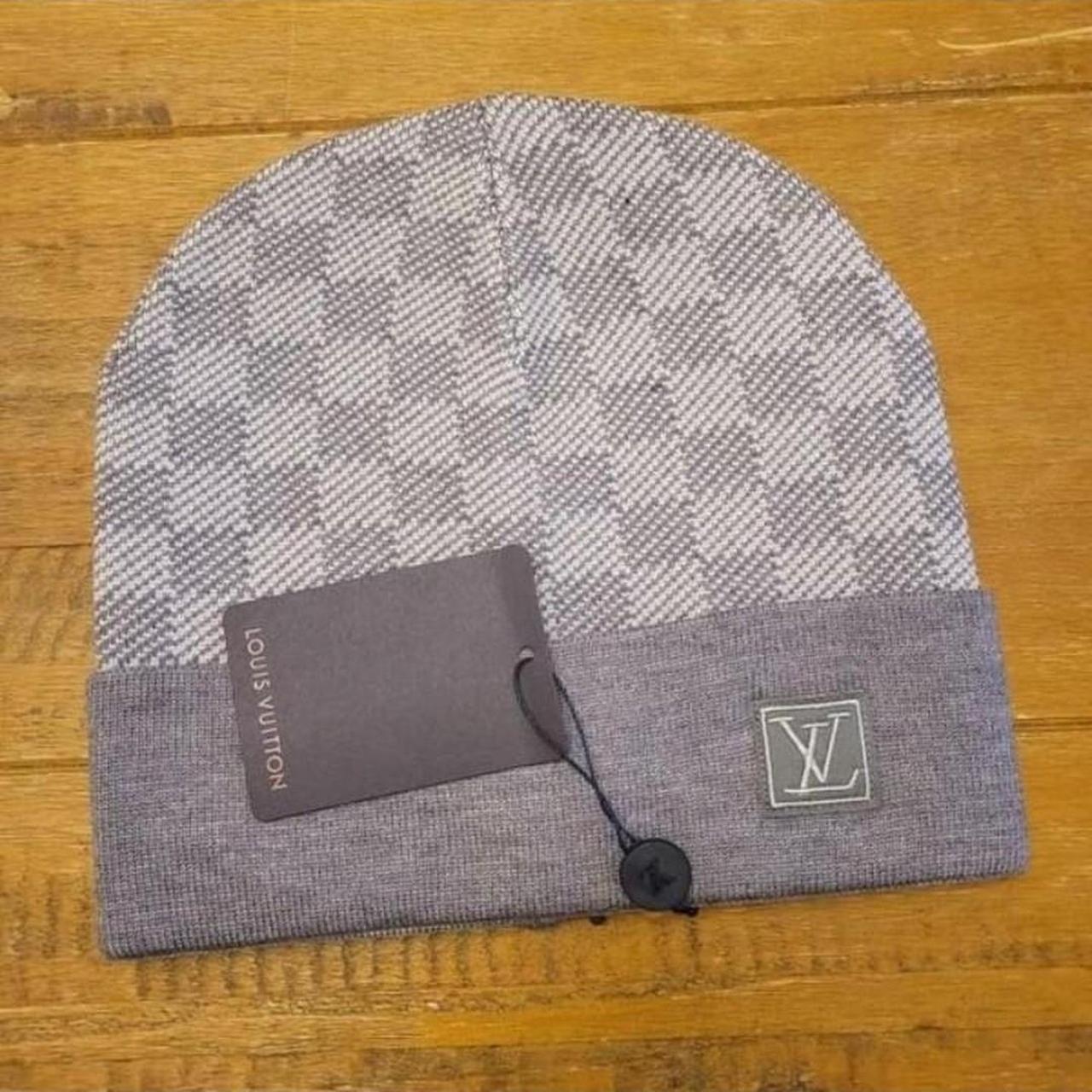 Grey LV Beanie Hat, BNWT - Depop