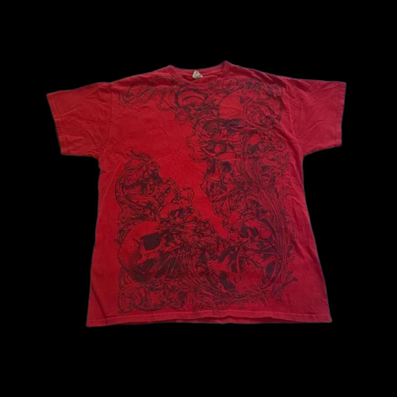 AFFLICTION TEE RED 🩸Hard faded design 🩸Blood Red... - Depop