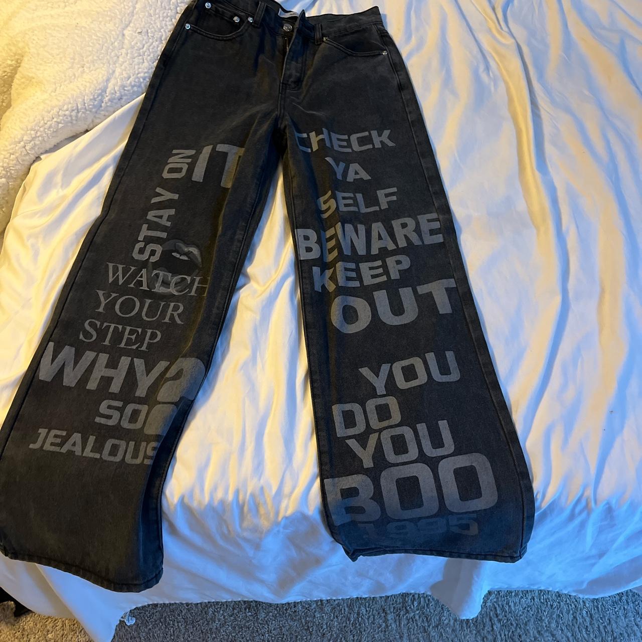 Adika jeans with phrases - Depop