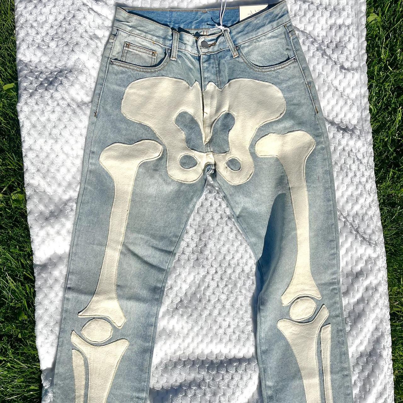 Brand New With Tags MNML Skeleton Straight Denim –... - Depop