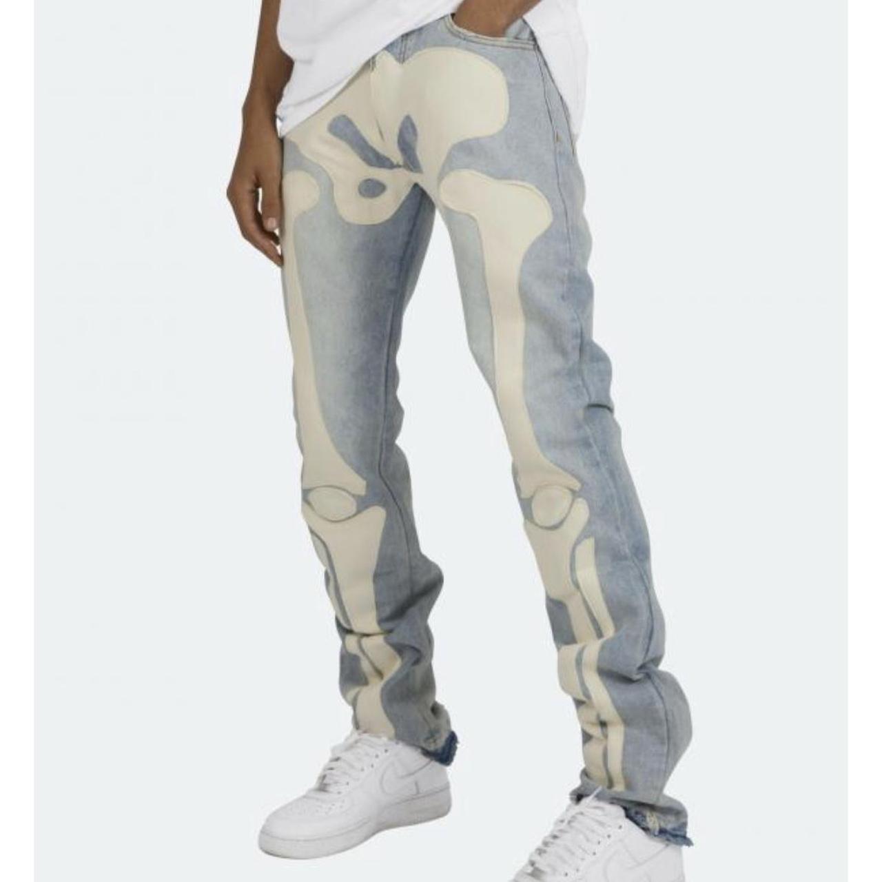 Brand New With Tags MNML Skeleton Straight Denim –... - Depop