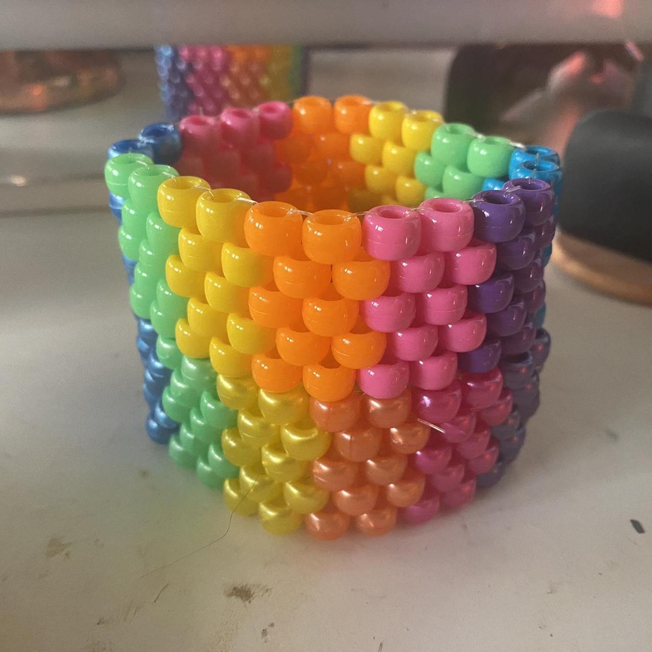 rainbow rave kandi cuff -made by me