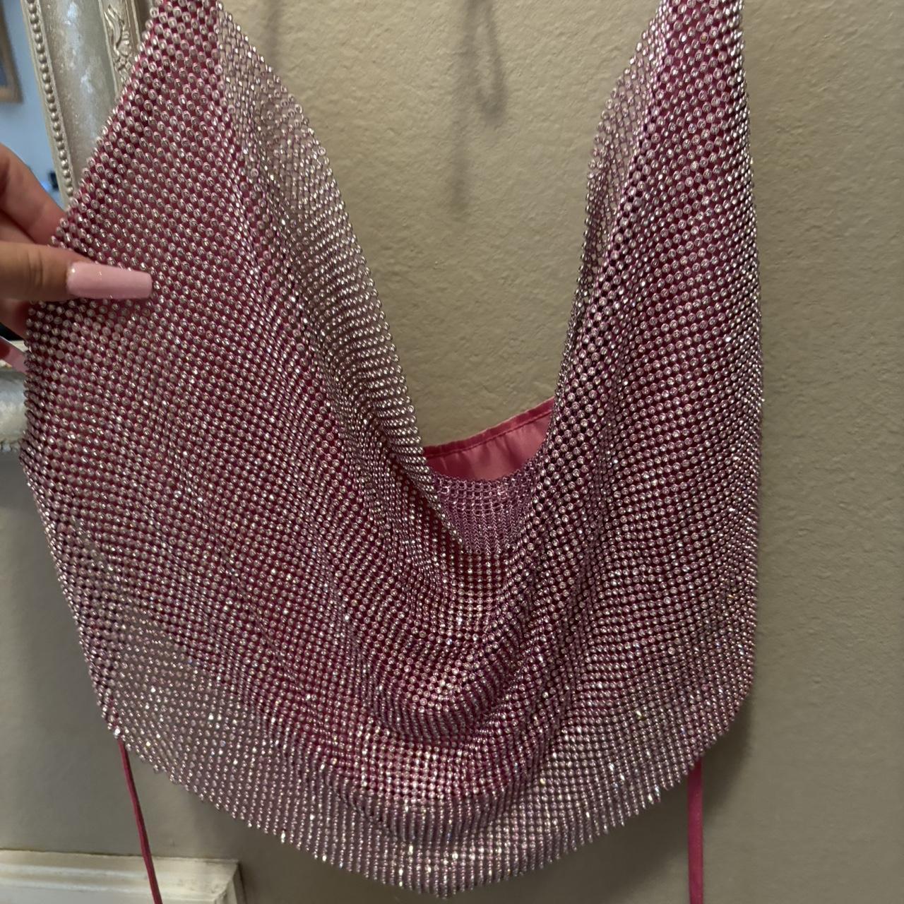 - pink rhinestone top - one size fits all - open back - Depop