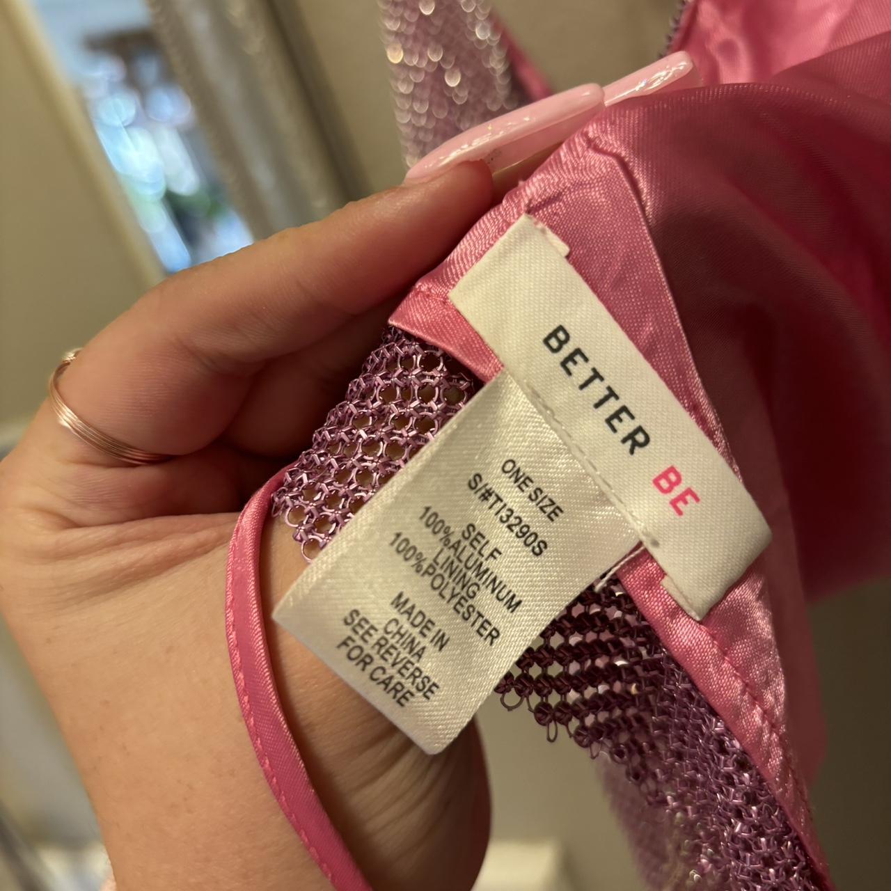 - pink rhinestone top - one size fits all - open back - Depop