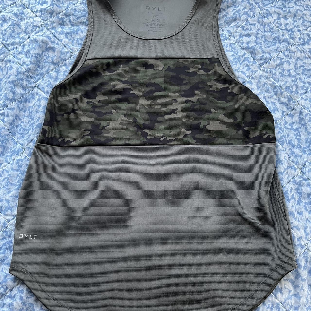 BYLT Mens Performance Camo Tank! Size Large!! Grey! - Depop