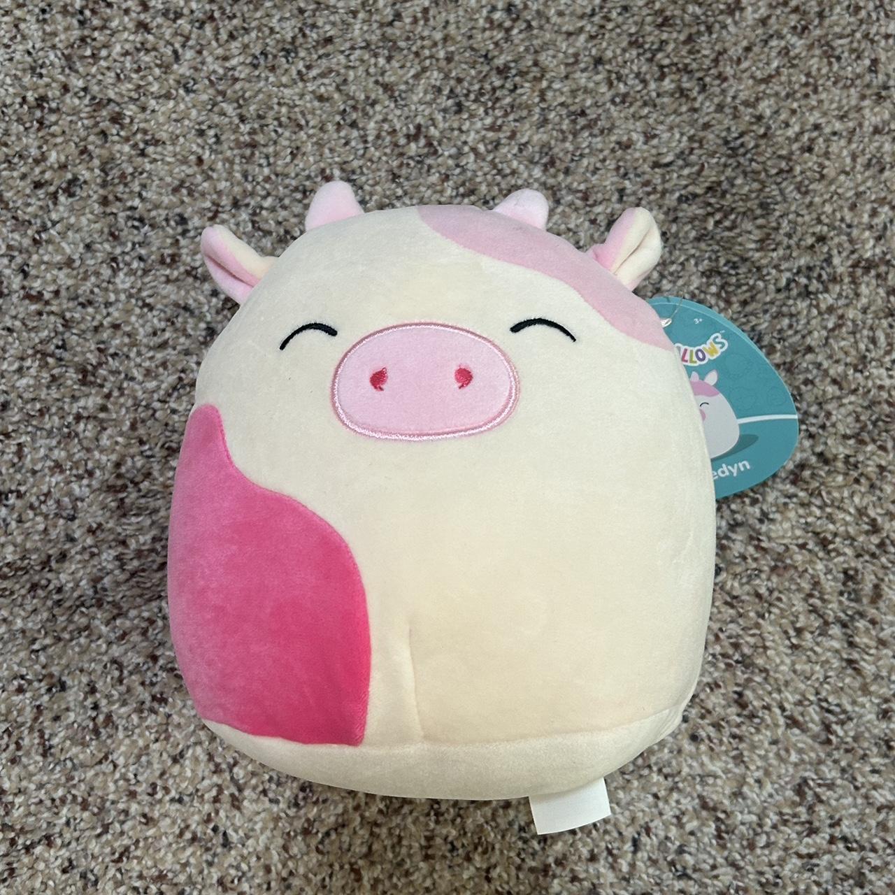 pink cow squishmallow / caedyn with tags . will... - Depop