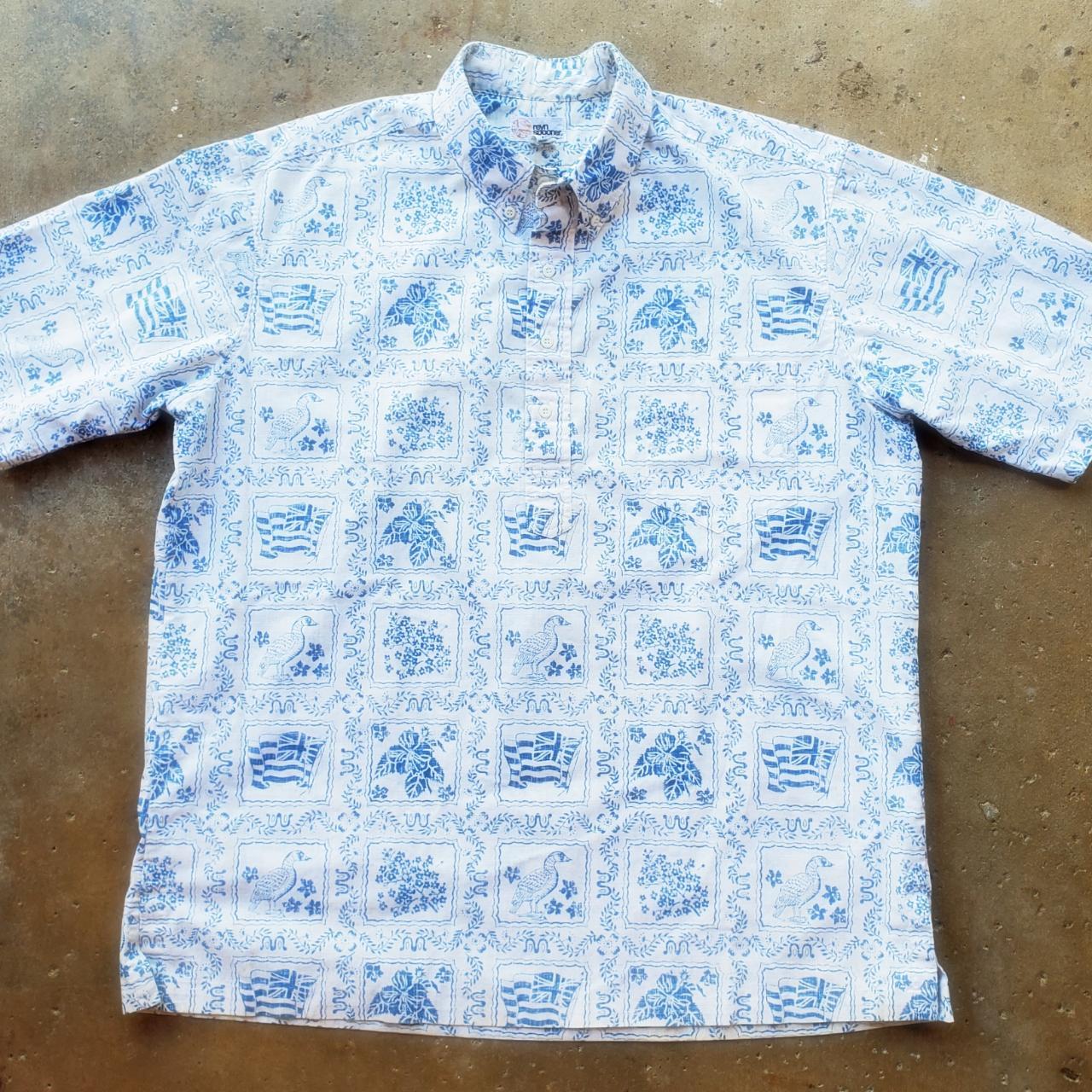 Vintage 1980s Reyn Spooner reverse print pullover... - Depop