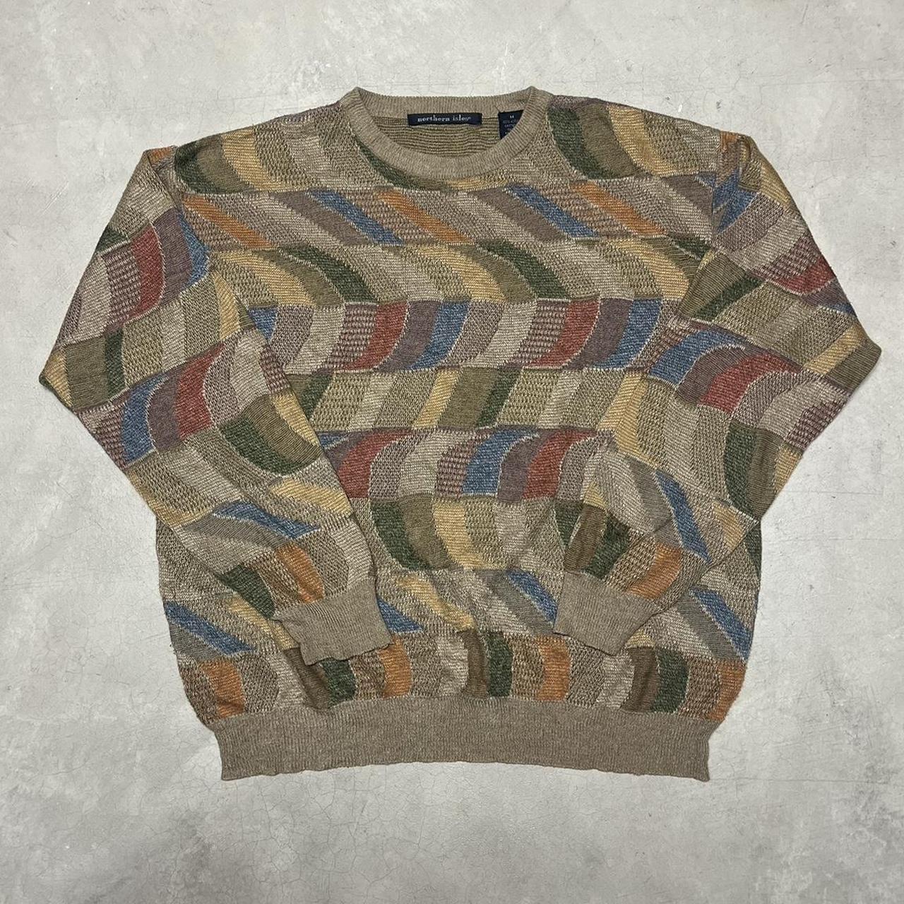 Multicolored vintage 90s sweater, #vintage #sweater... - Depop