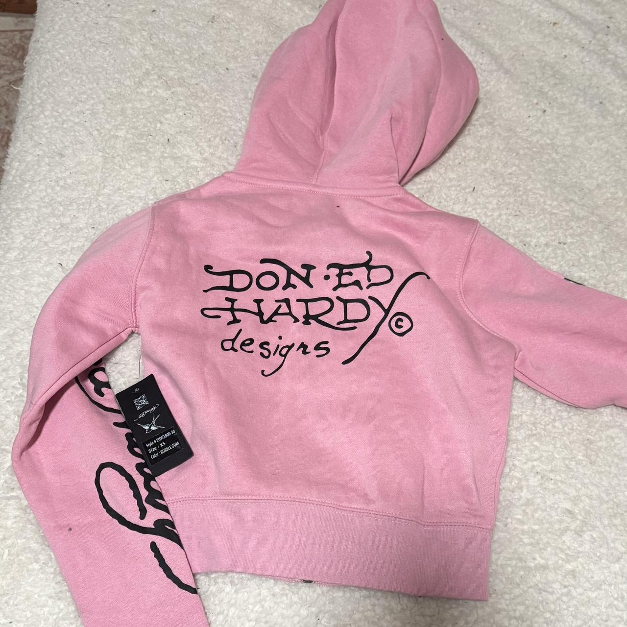 Pink Ed Hardy hoodie #EdHardy Price is firm | Depop