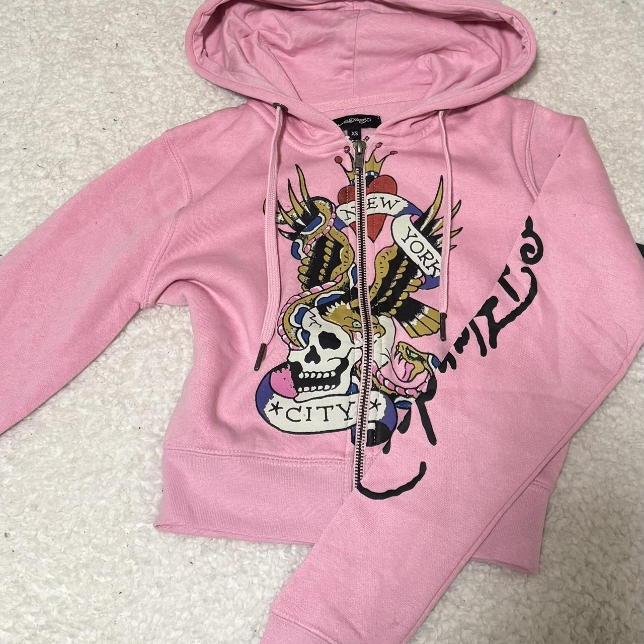 Pink Ed Hardy hoodie #EdHardy Price is firm | Depop