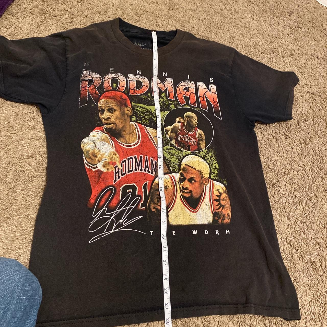Black Dennis Rodman graphic tee. Slightly faded.... - Depop