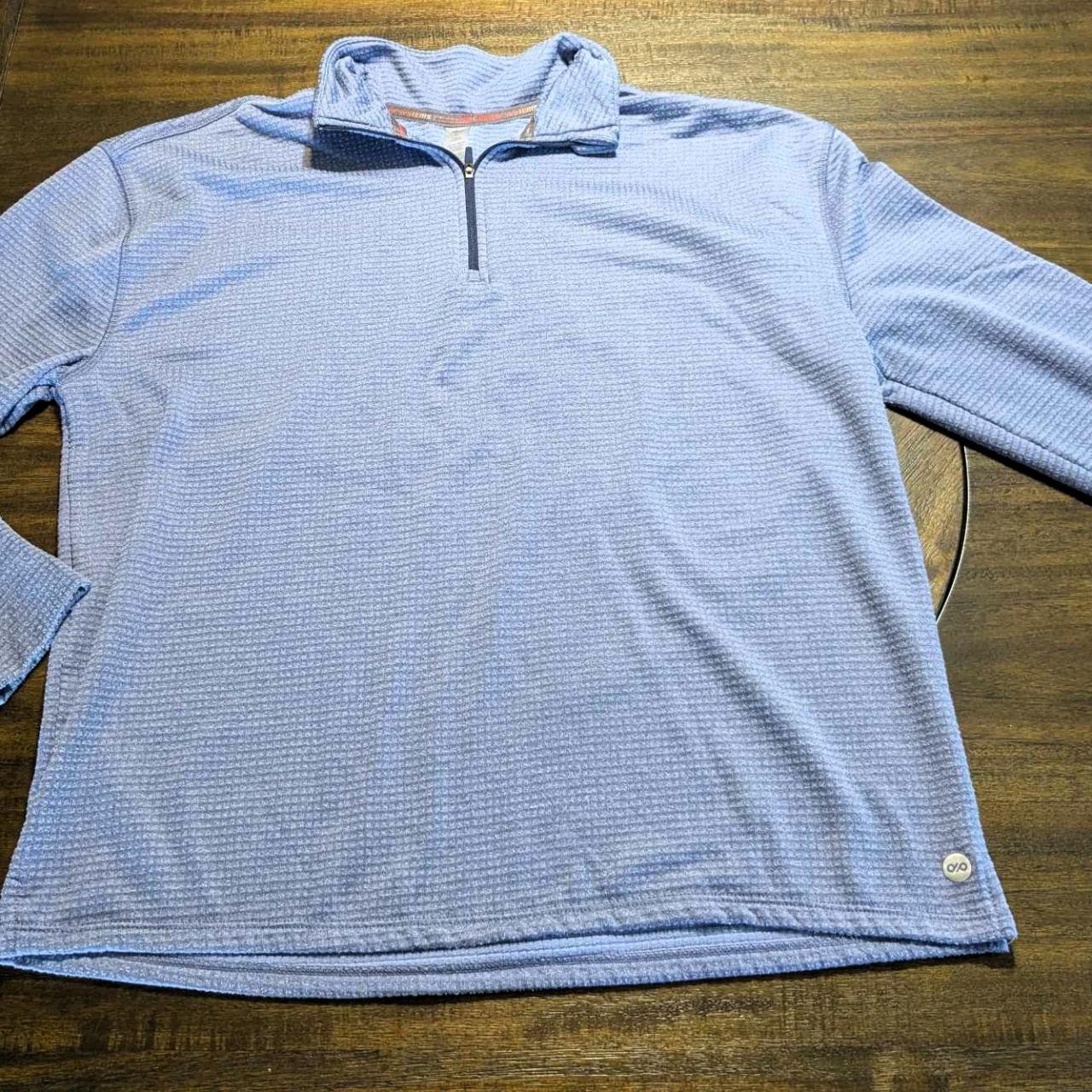 Dip Waffle Weave Light Blue Quarter Zip Pullover... | Depop