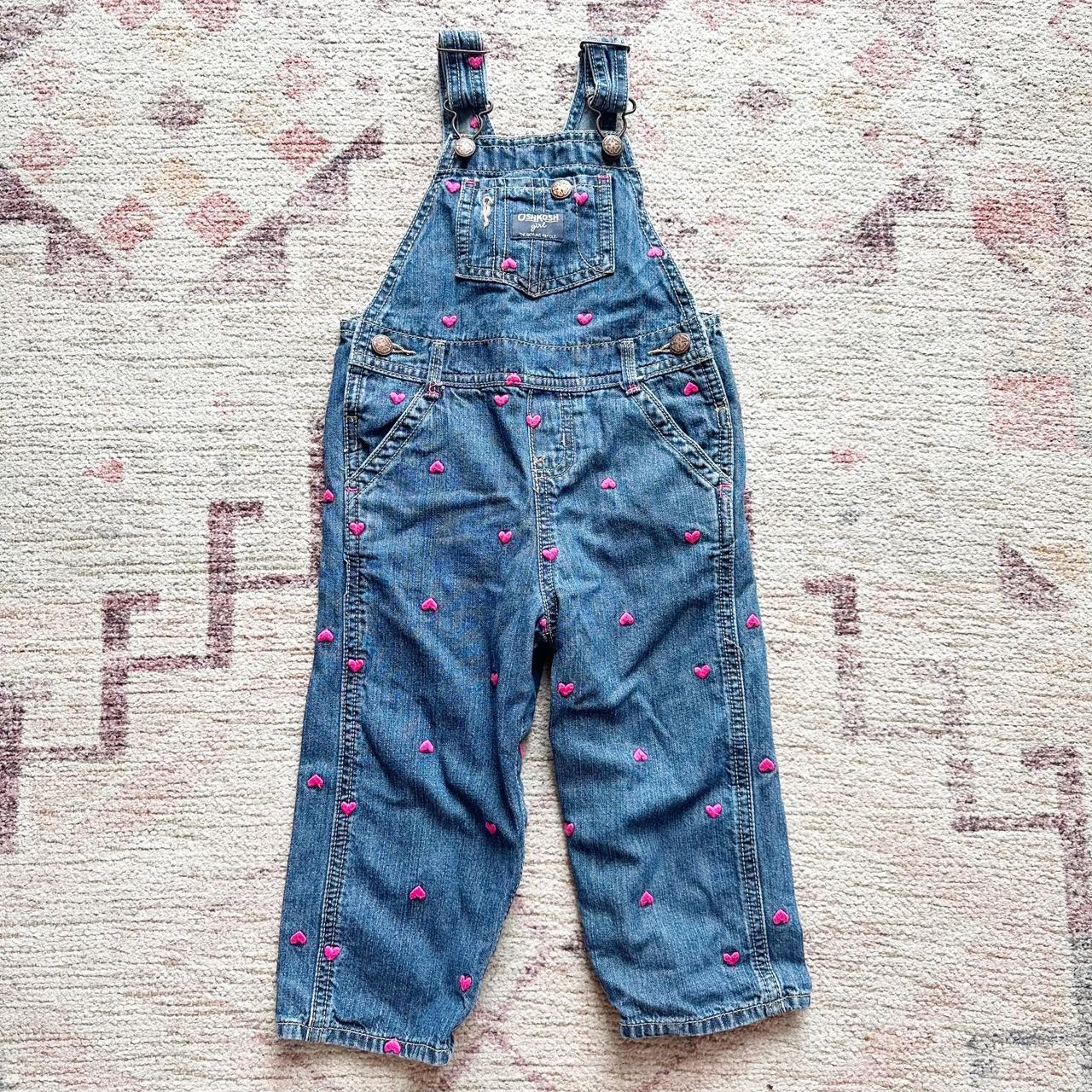 Heart embroidered Oshkosh baby overalls 100% cotton... - Depop