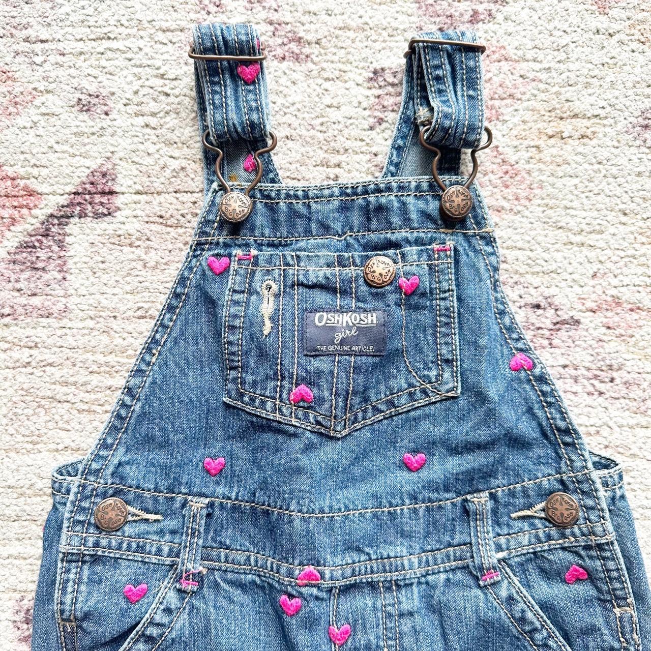 Heart embroidered Oshkosh baby overalls 100% cotton... - Depop