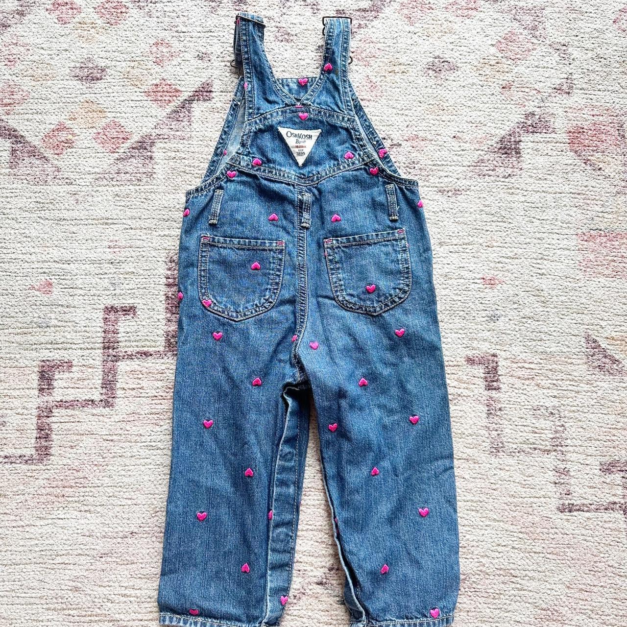 Heart embroidered Oshkosh baby overalls 100% cotton... - Depop