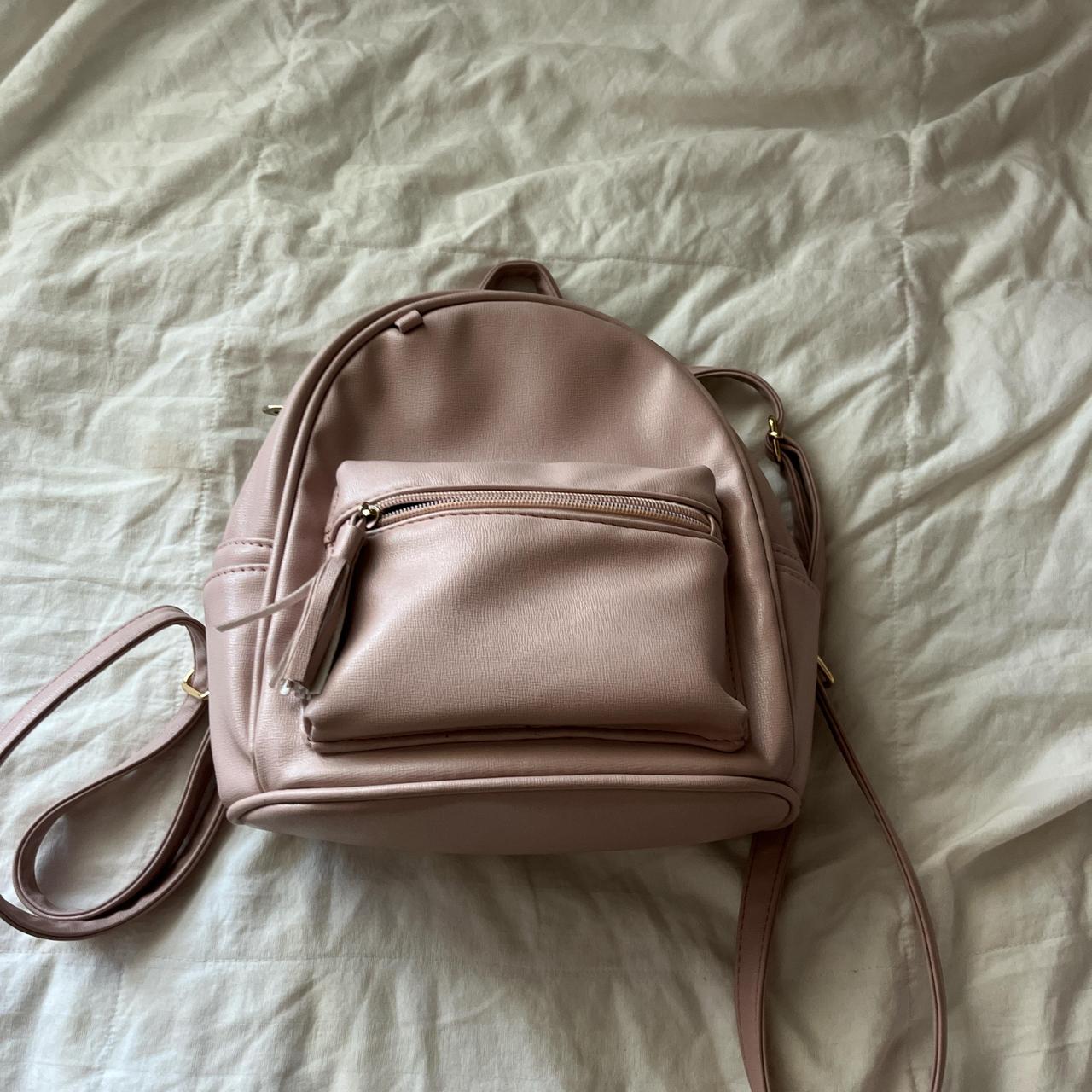 light pink and tan mini backpack! - Depop