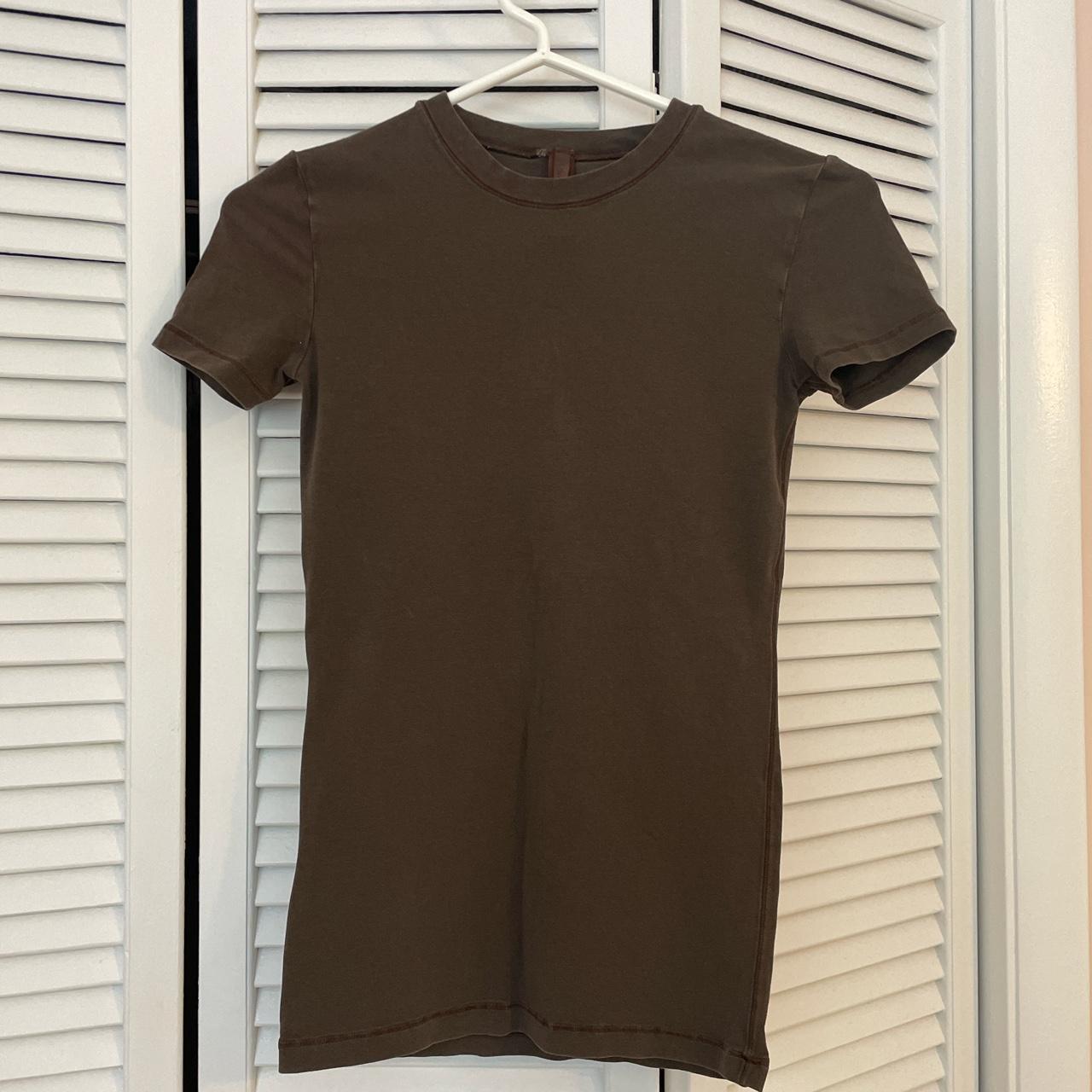Brown SKIMS tee. Super comfy and soft - perfect... - Depop
