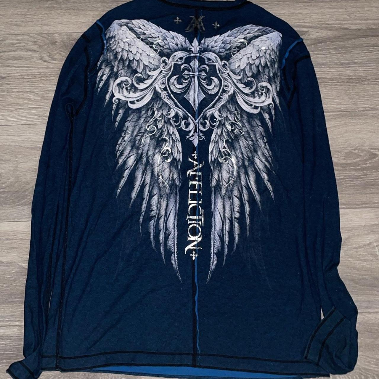 Affliction 2000’s Long sleeve. theres a design... - Depop