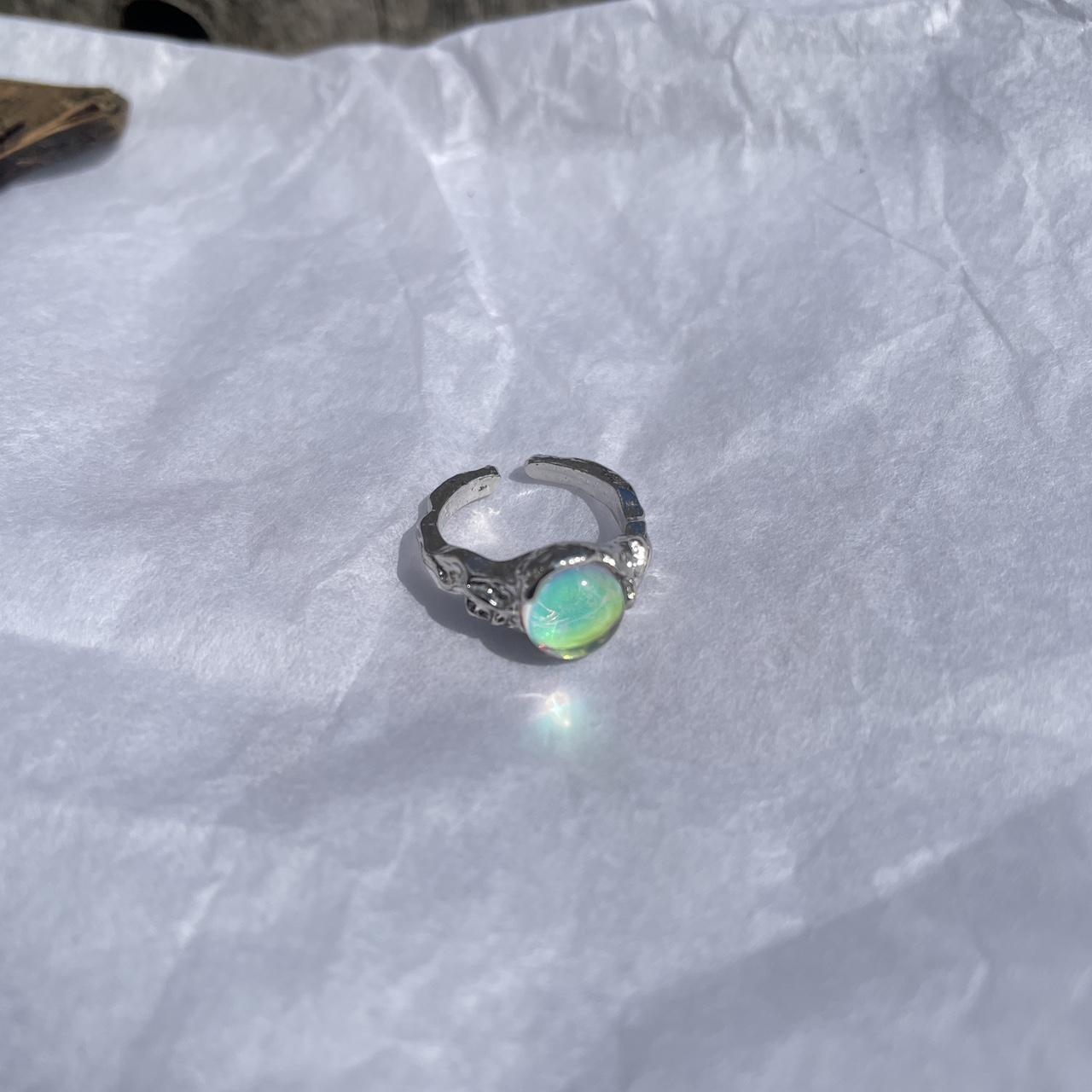 Shiny Moonstone ring Brand new Adjustable - Depop