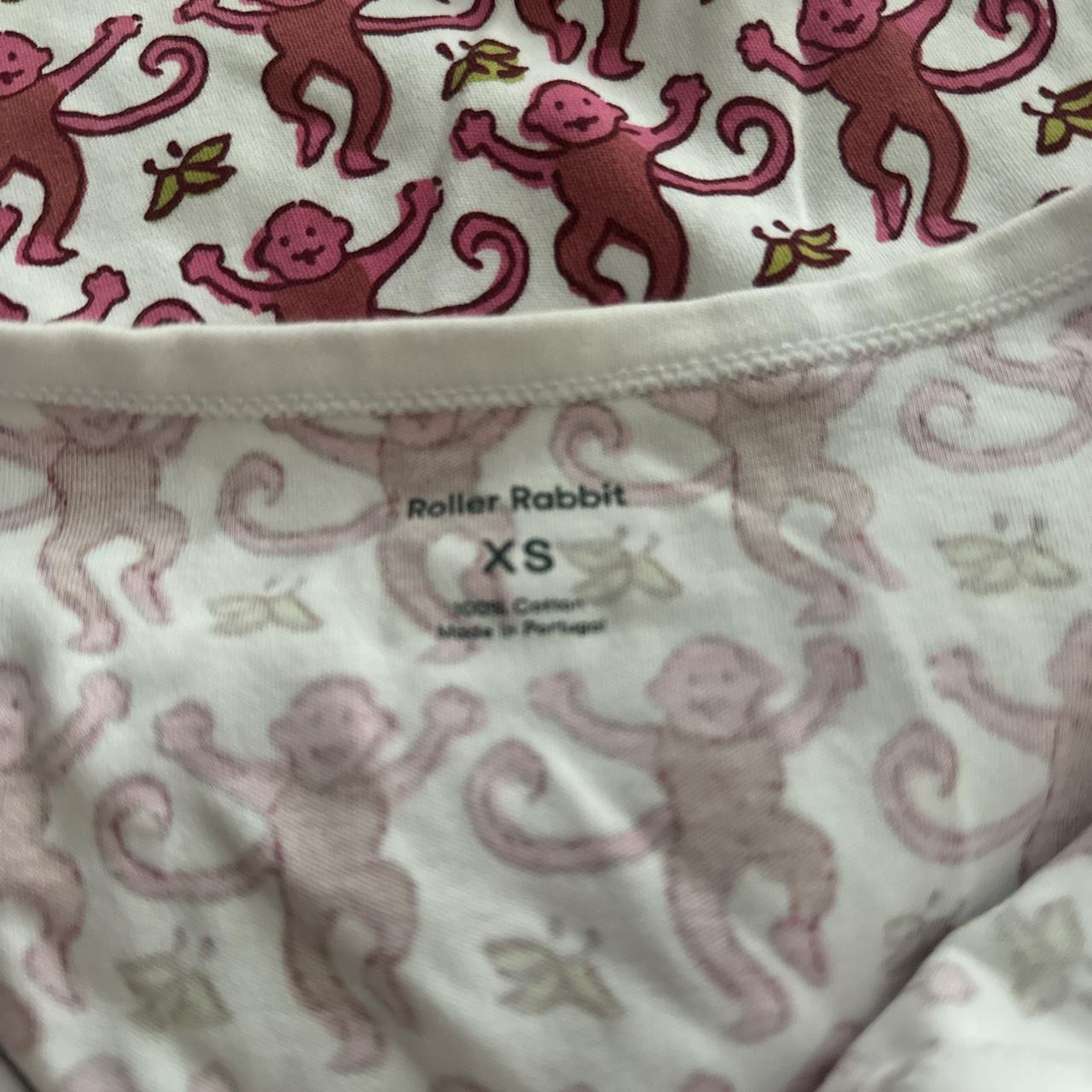 Roller rabbit long sleeve pink monkey pajamas, never... - Depop