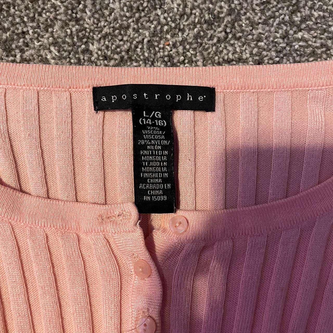 vintage apostrophe pink form fitting sweater - Depop