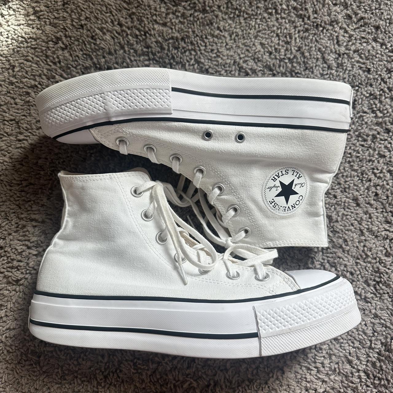 White platform converse. Originally 75$. They are... - Depop