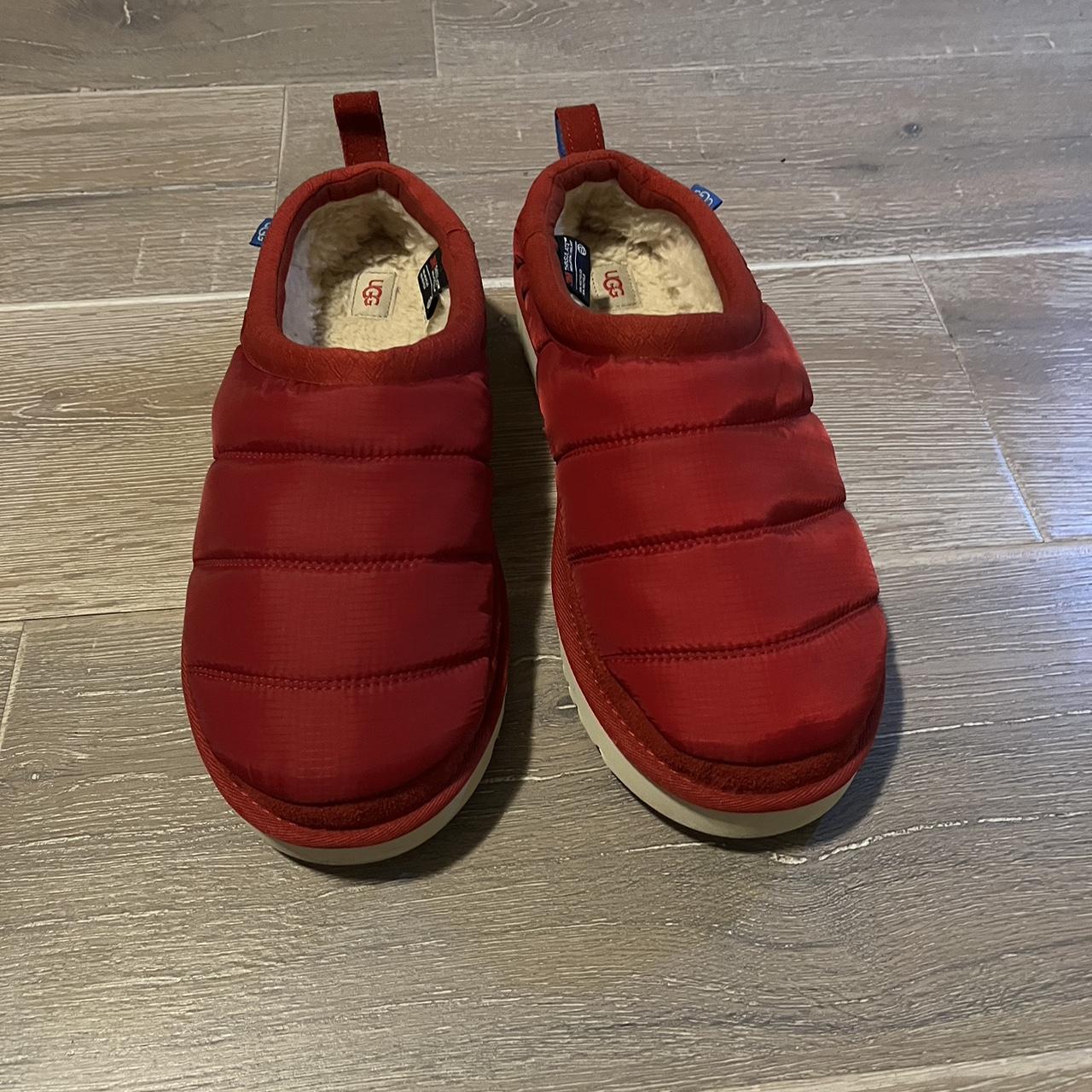 UGG Tasman LTA Slippers, Red Puffer Ugg - Depop