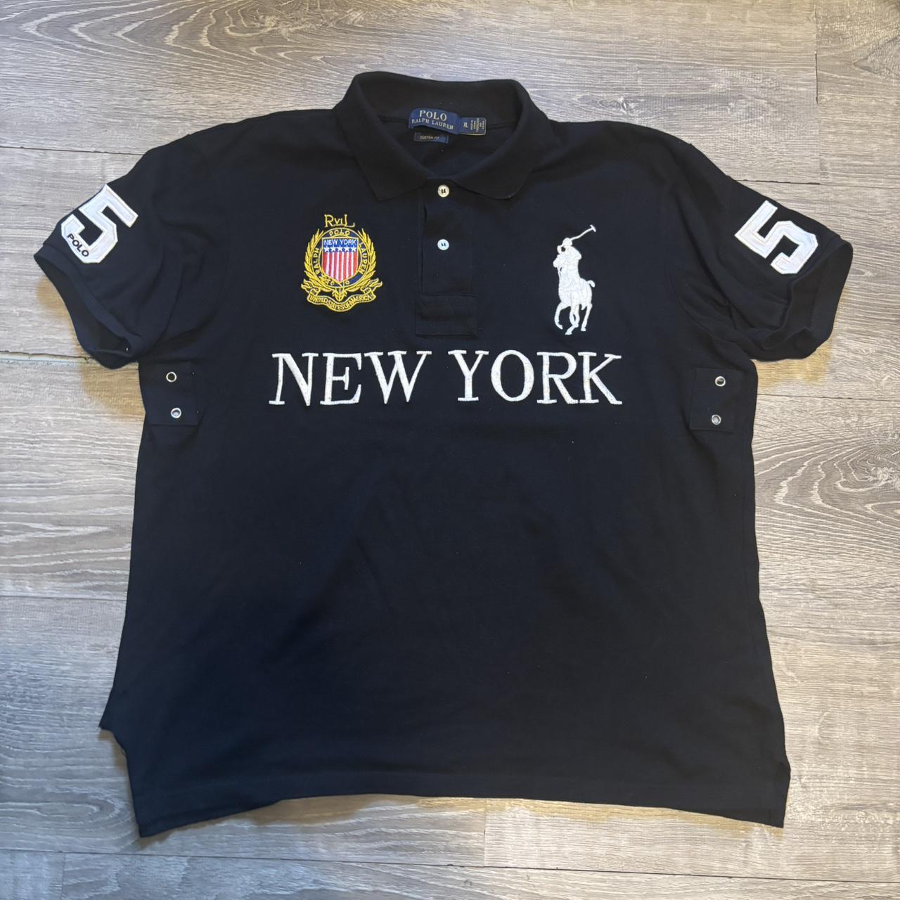 Big pony black New York Ralph Lauren polo shirt... | Depop