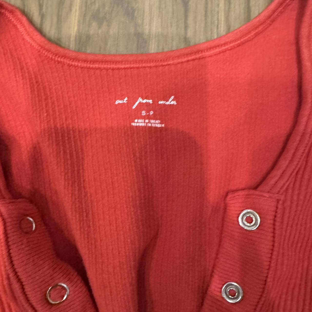 Urban outfitters long sleeve red button up top.... | Depop