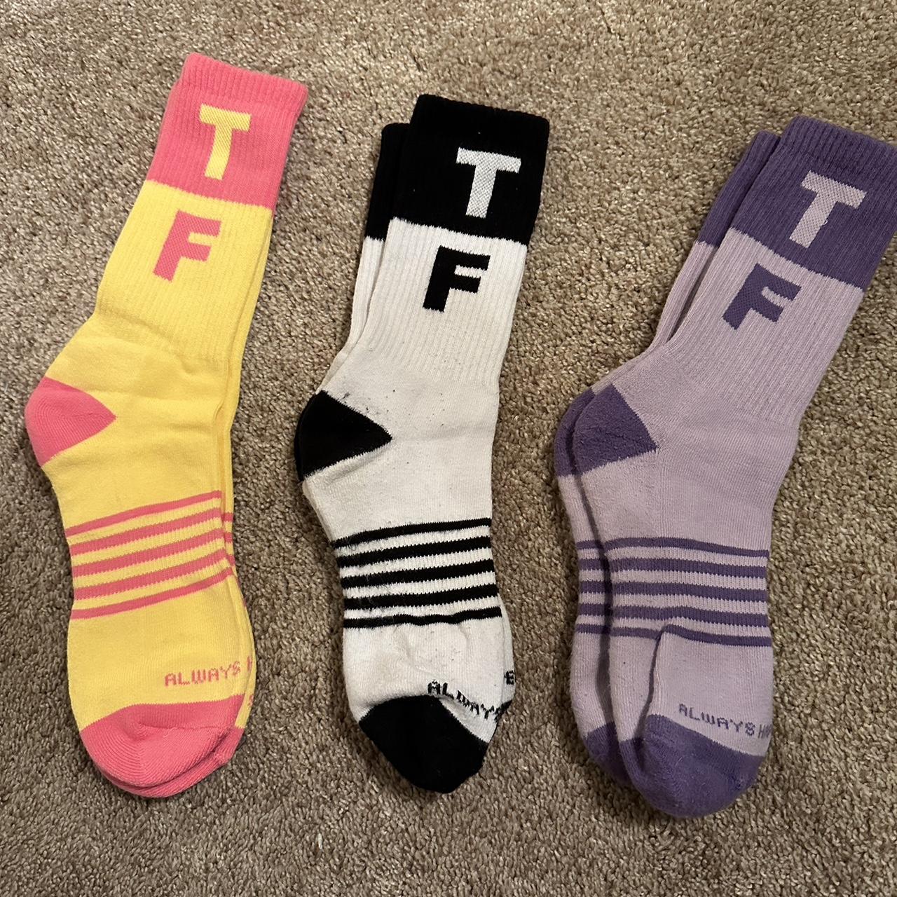 teddy fresh socks, 3 pack. yellow never worn. white... - Depop