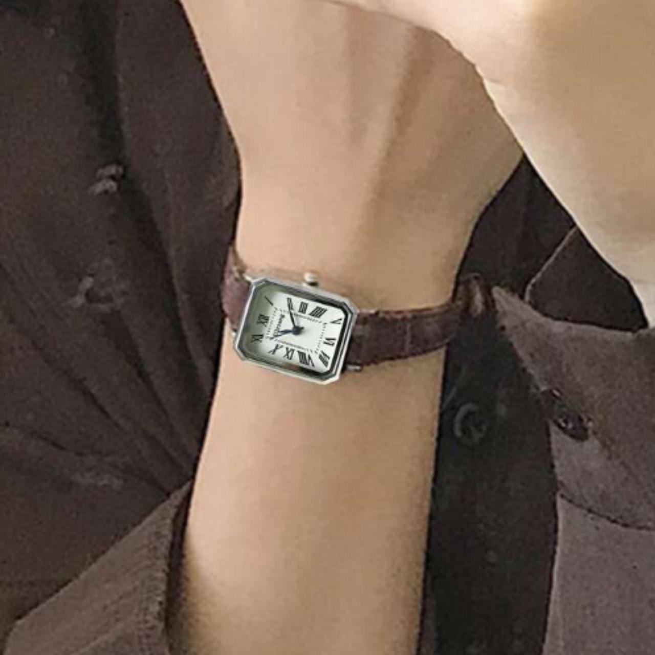 - Unisex brown rectangle watch - Vintage and stylish... - Depop