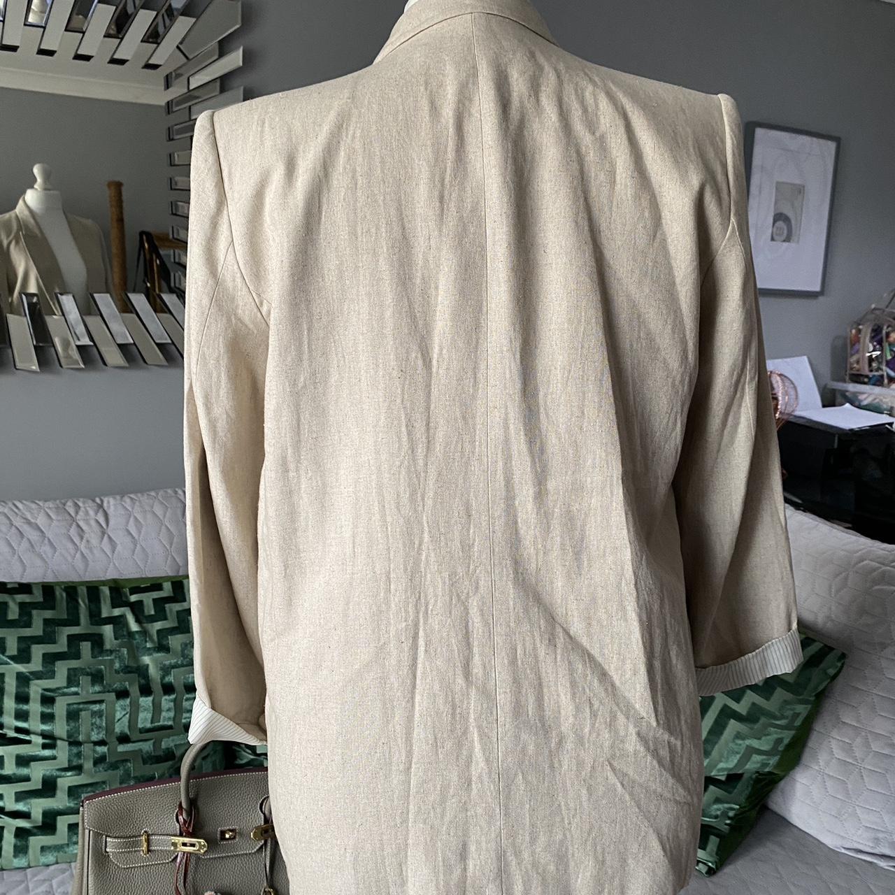 Zara Beige Linen blazer. Used and still in excellent... - Depop
