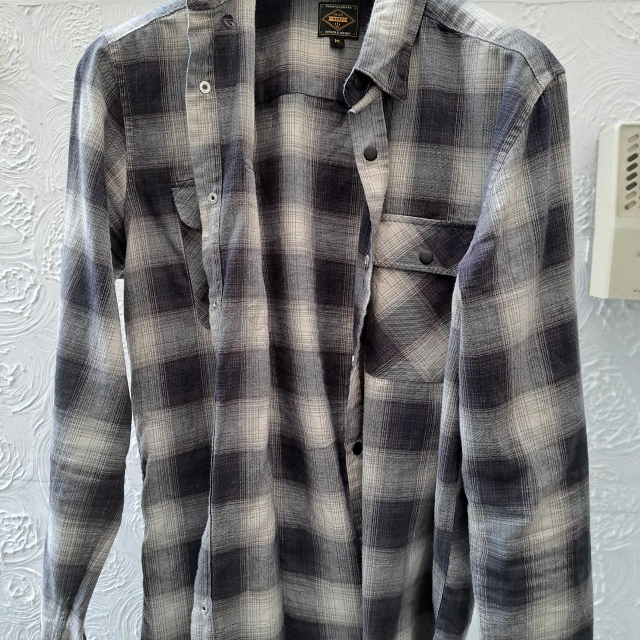 Next Grey and Black Check Shacket - Depop