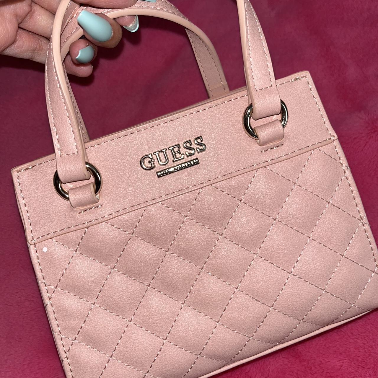 Guess mini pink bag Comes with a chain ! Barley used - Depop