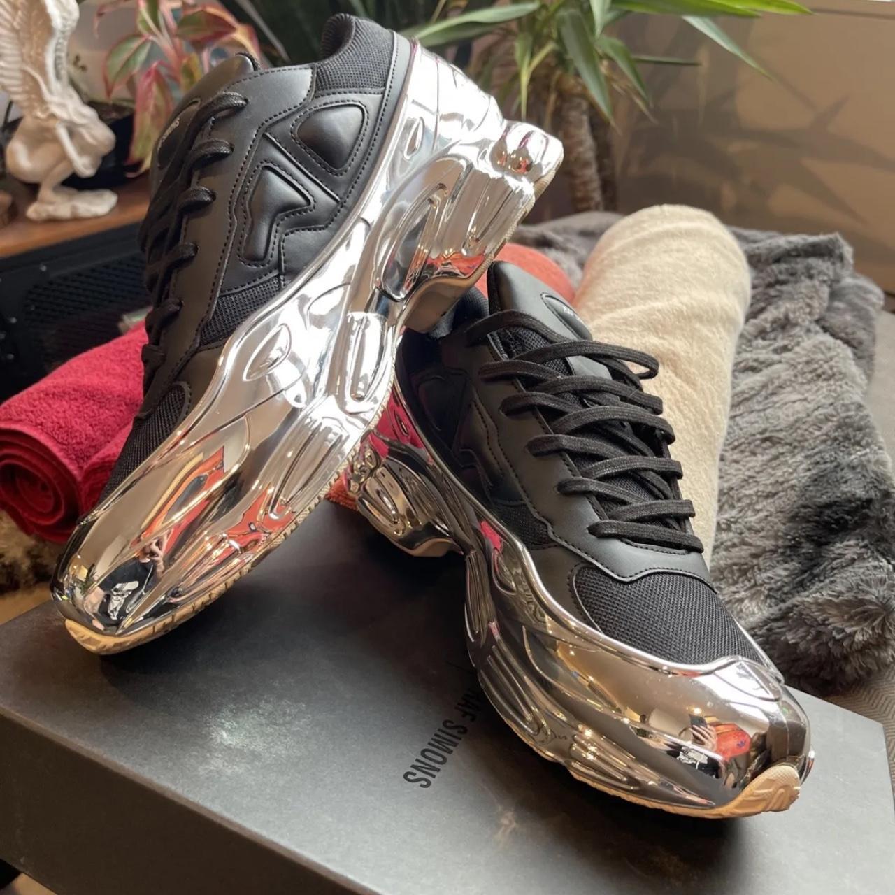 RAF SIMONS x adidas, Metallic Ozweego [Black/Chrome]... - Depop