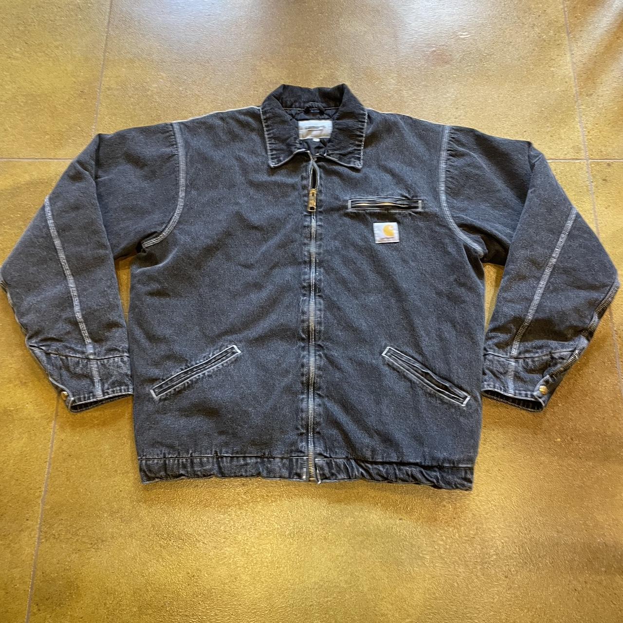 Carhartt black denim Detroit jacket Lightly used... | Depop