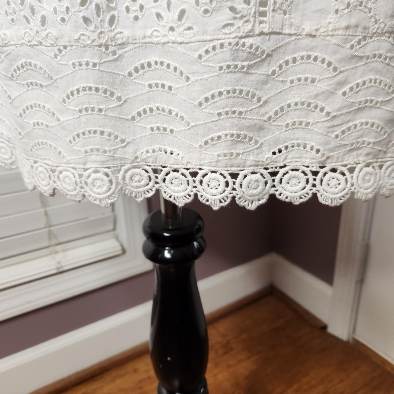 NWT French Connection Eyelet Lace Mini A-Line Dress... - Depop