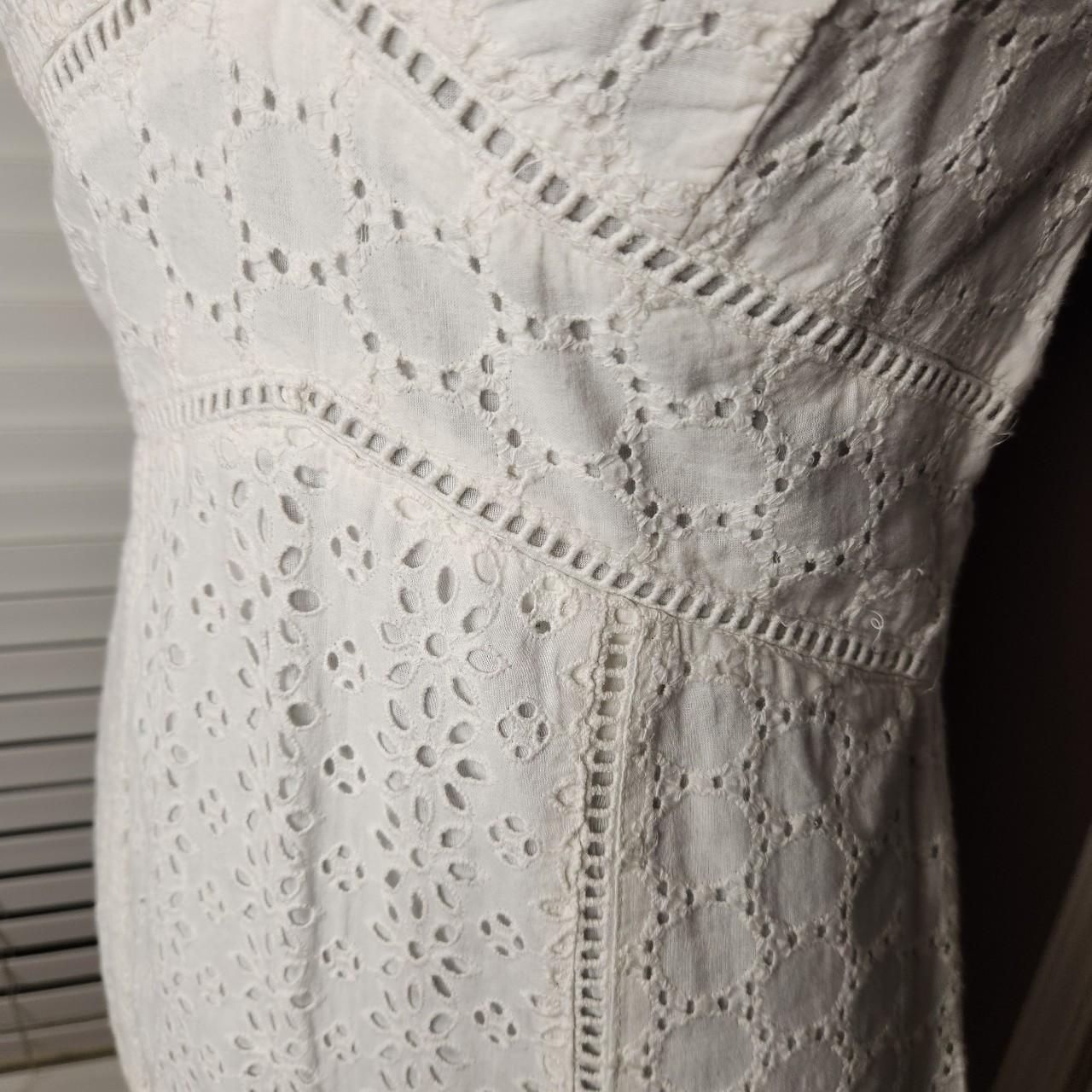 NWT French Connection Eyelet Lace Mini A-Line Dress... - Depop