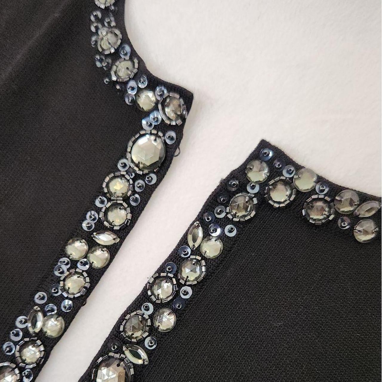 NWT Talbots Woman Black Sequin and Rhinestone Front... - Depop