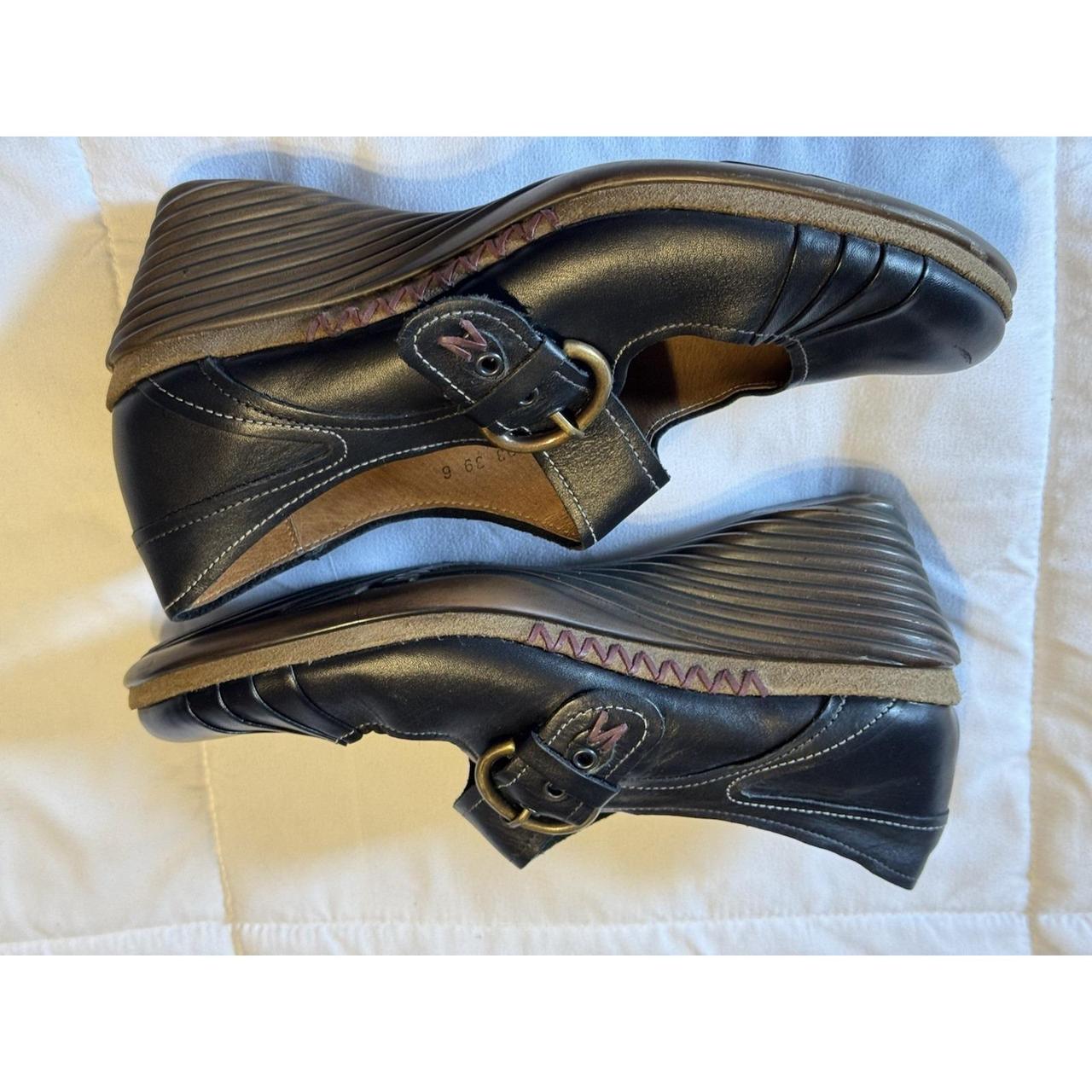 Women's Romika black leather Mary Jane wedge heels... | Depop