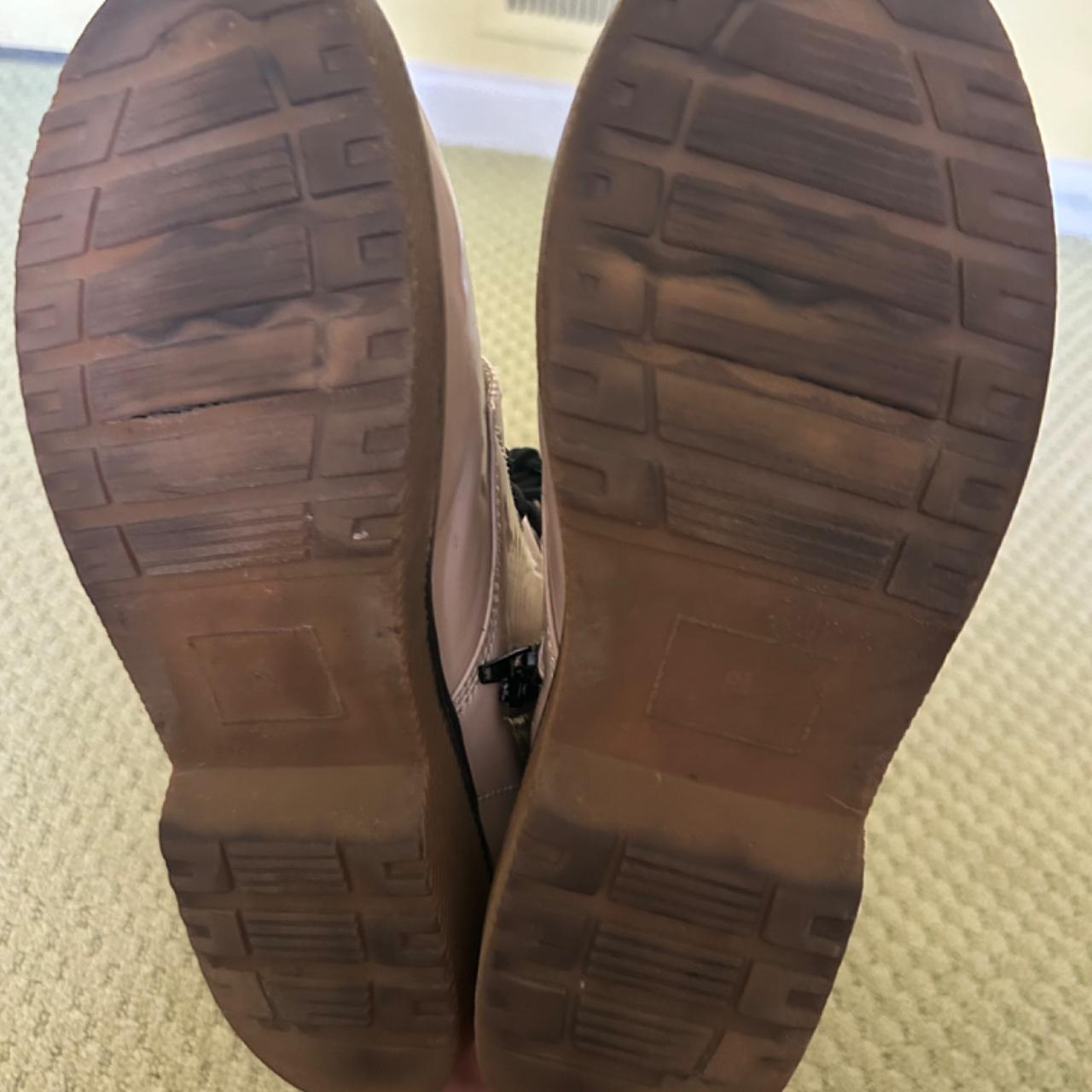 thrifted pink combat boots, small scuffs - Depop