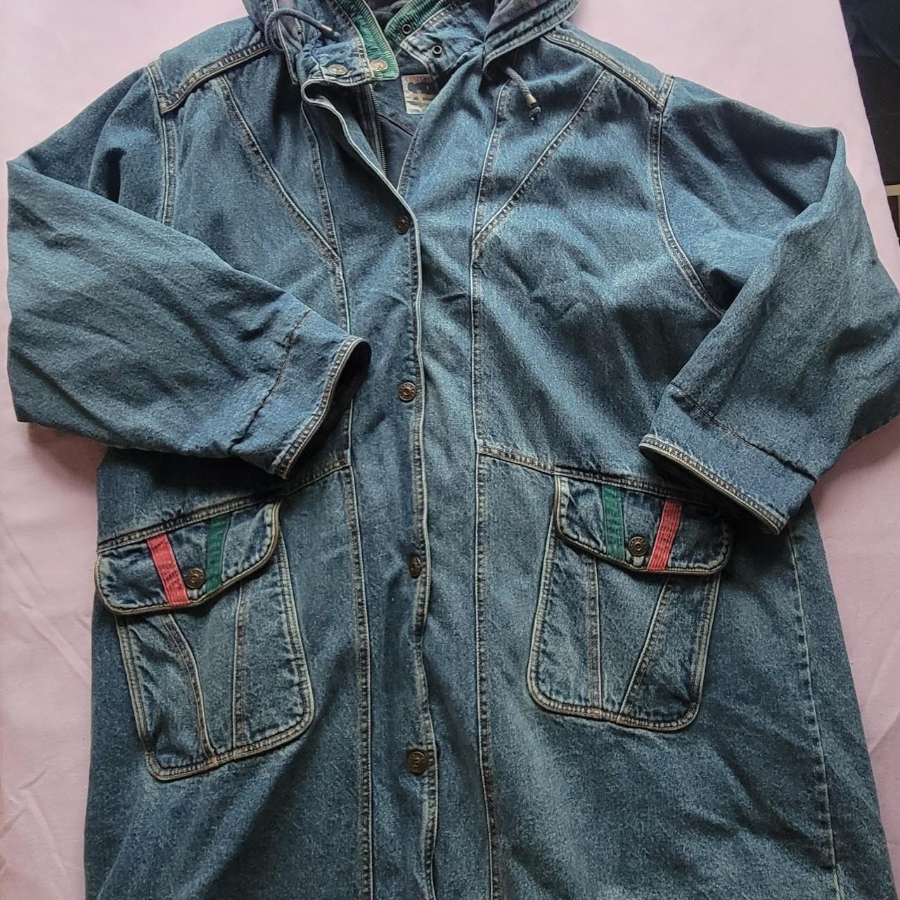 Current Seen Wmn Long Denim Jean Jacket Coat Blue... - Depop