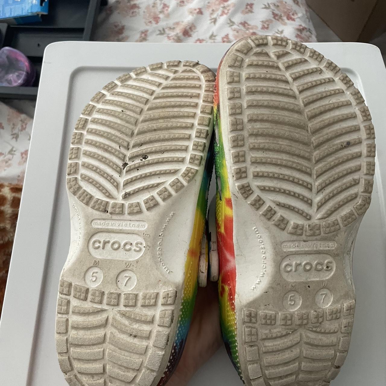 Rainbow crocs 5 men 7 women - Depop